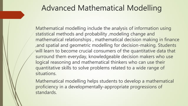 Mathematical modelling ppt | PPTX