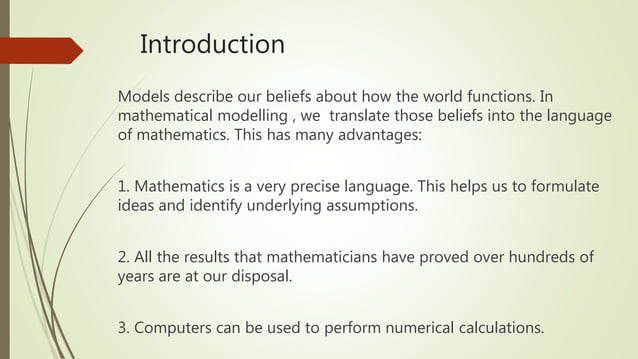 Mathematical modelling ppt | PPTX