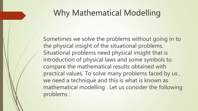 Mathematical modelling ppt | PPTX