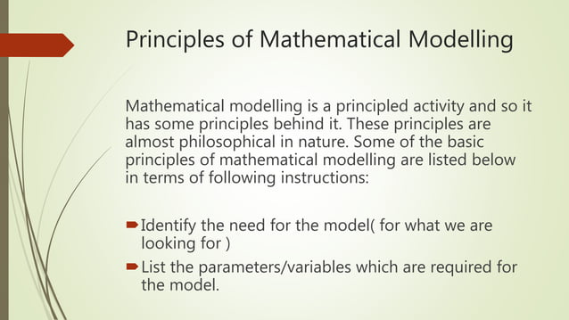 Mathematical modelling ppt | PPTX