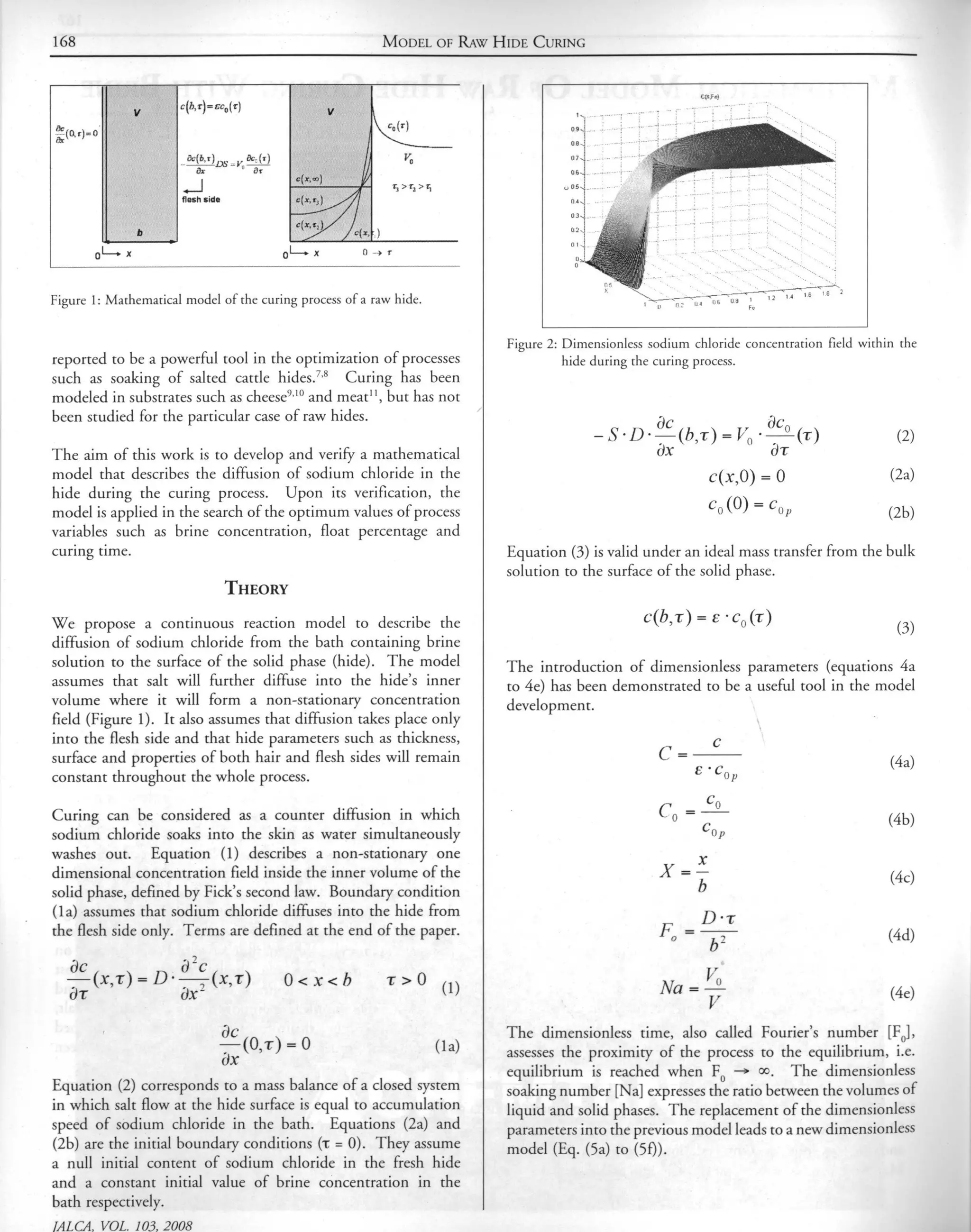 Mathematical model of raw hide curing with brine | PDF