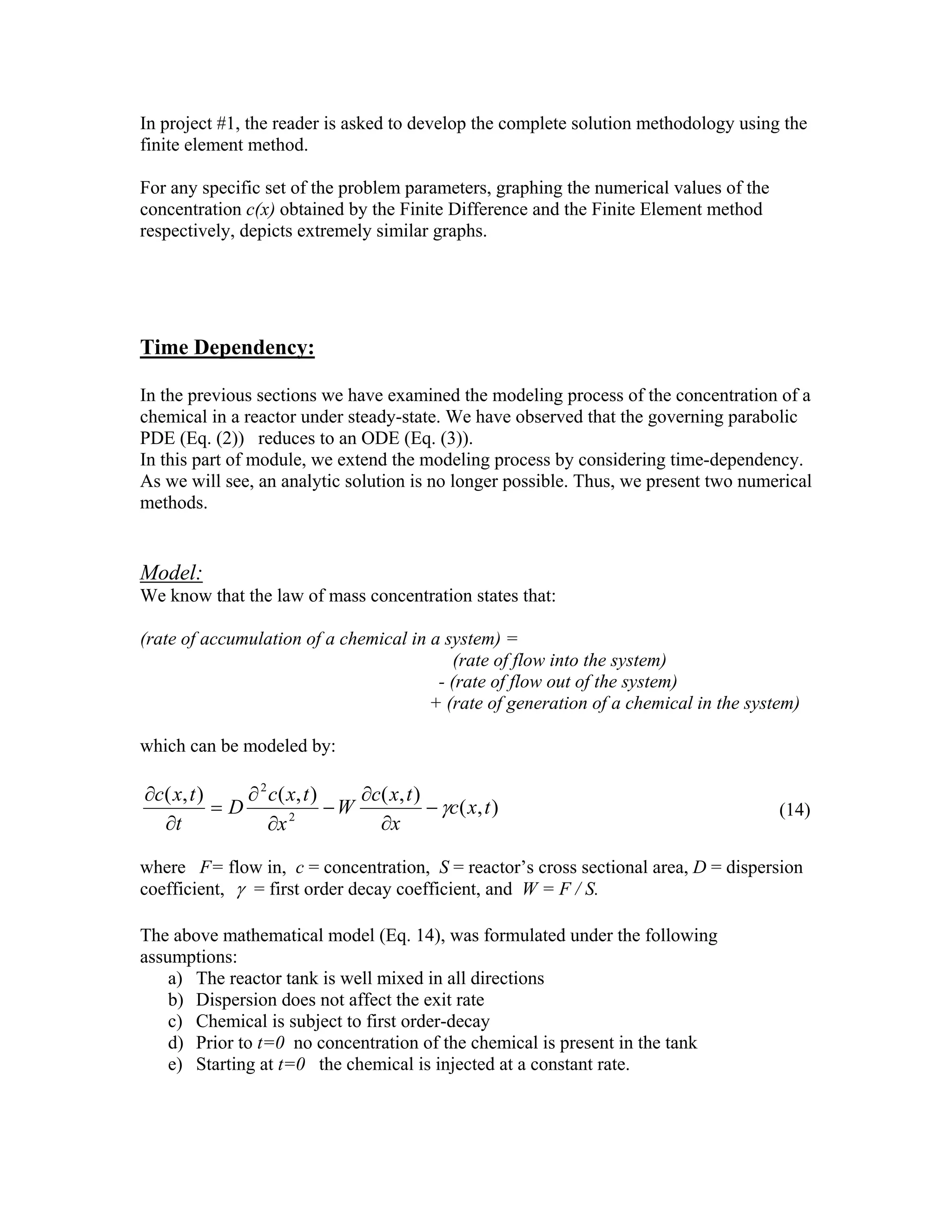 Mathematical models for a chemical reactor | PDF