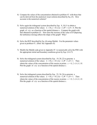 Mathematical models for a chemical reactor | PDF | Chemistry | Science
