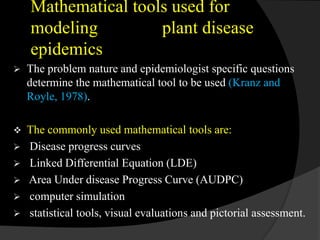 Mathematical models for plant disease epidemics | PPTX