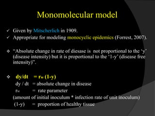 Mathematical models for plant disease epidemics | PPTX