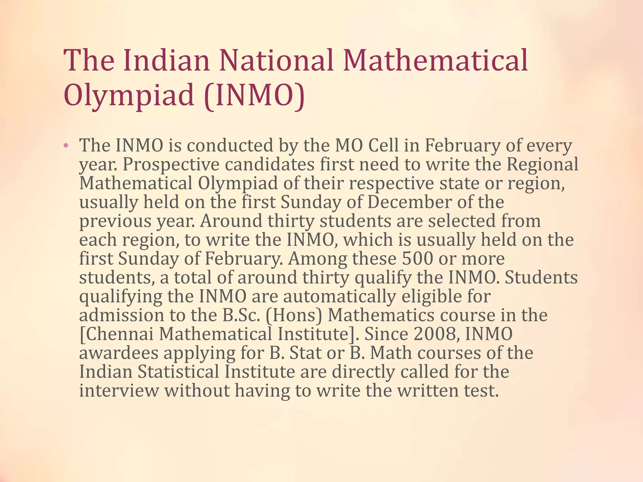 Mathematical olympiads throughout the world | PPTX