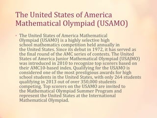 Mathematical olympiads throughout the world | PPTX