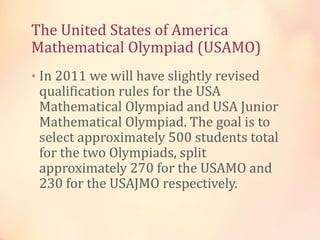 Mathematical olympiads throughout the world | PPTX