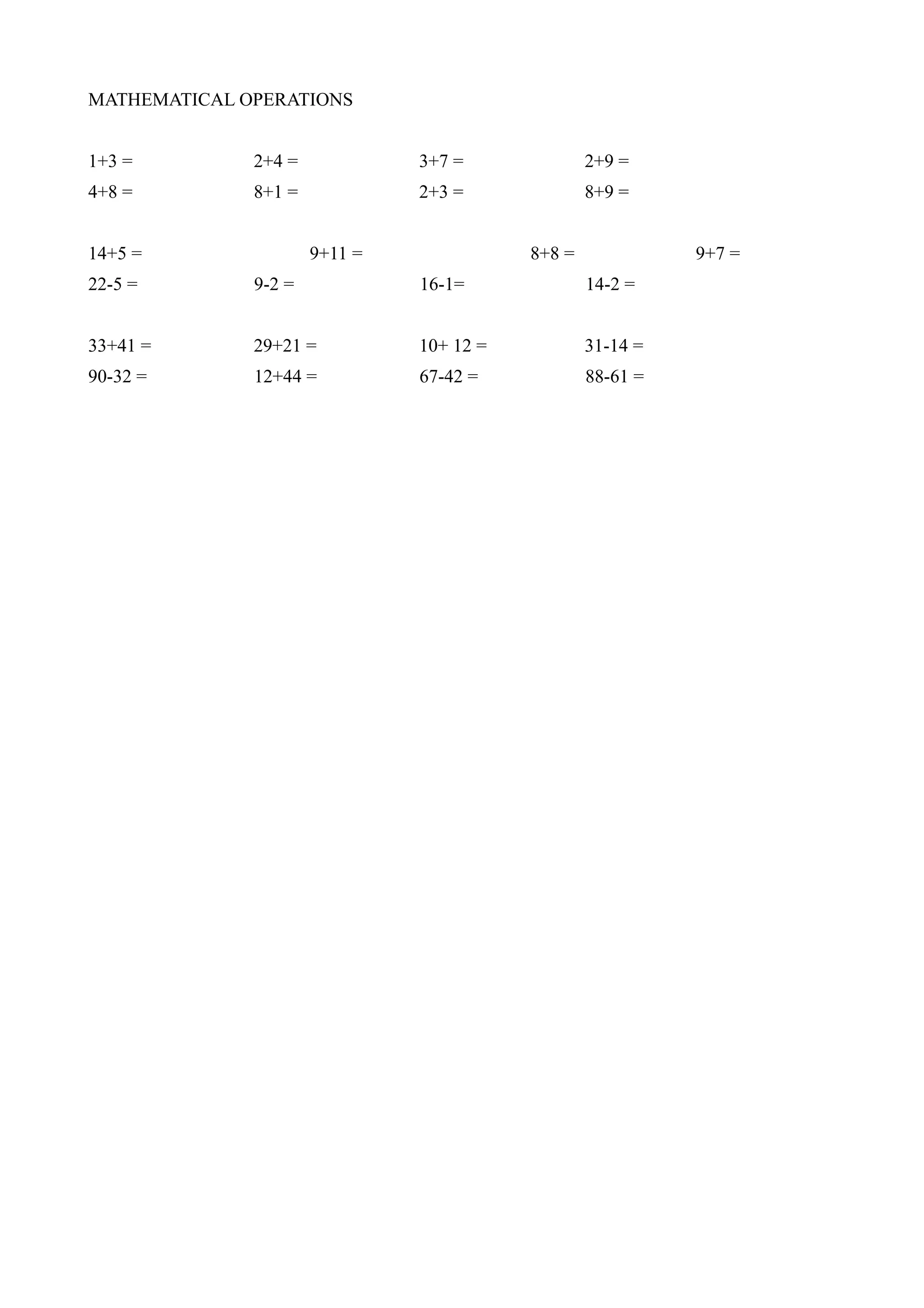 Mathematical operations | PDF | Physics | Science