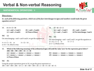 Mathematical Operations Reasoning Questions | PPT