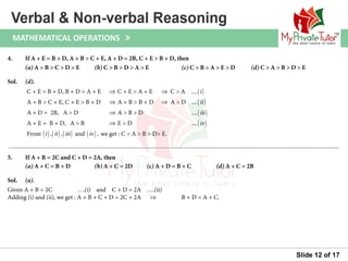 Mathematical Operations Reasoning Questions | PPT