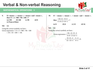 Mathematical Operations Reasoning Questions | PPT