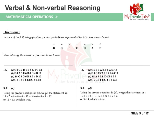 Mathematical Operations Reasoning Questions | PPT
