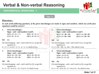 Mathematical Operations Reasoning Questions | PPT