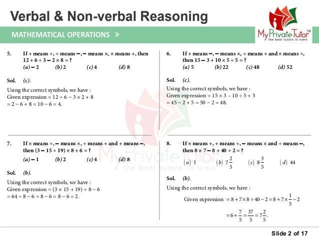 Mathematical Operations Reasoning Questions