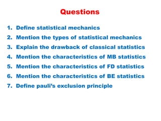 Mathematical physics and statistical mechanics | PPT