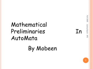 Mathematical preliminaries in Automata | PPT