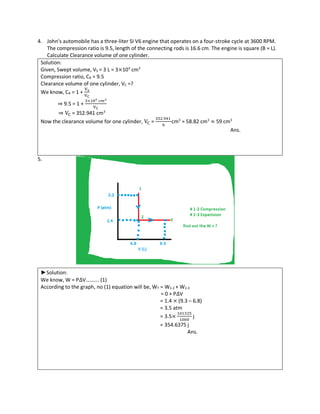 IC engine Mathematical problem & solution | PDF