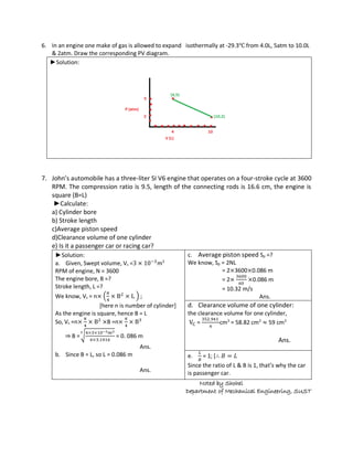 IC engine Mathematical problem & solution | PDF