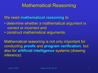 Mathematical Reasoning in Discrete Mathmatics.pptx | Programming Languages | Computing