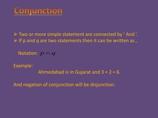 Math Conjunction Examples