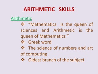 Mathematical skills | PPTX