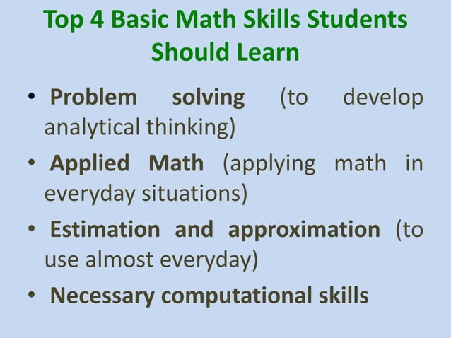 Mathematical skills | PPTX