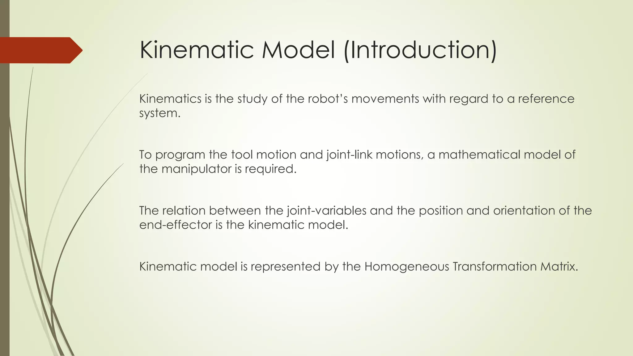 Mathematical Structure of Kinematic Model | PPT