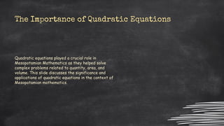 Mathematical Techniques in Mesopotamia_ Solving Quadratic Equations and ...