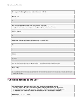 Mathematica tutorial 3 | PDF
