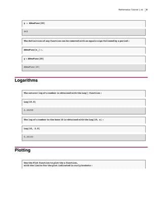 Mathematica tutorial 3 | PDF