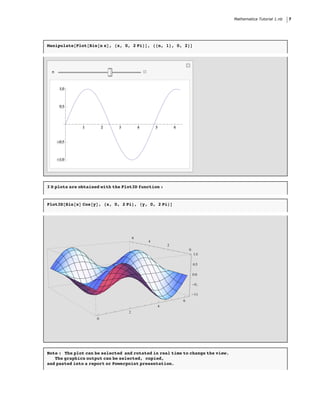 Mathematica tutorial 3 | PDF