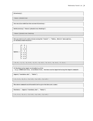 Mathematica tutorial 3 | PDF