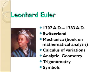 history of Mathematicians | PPT