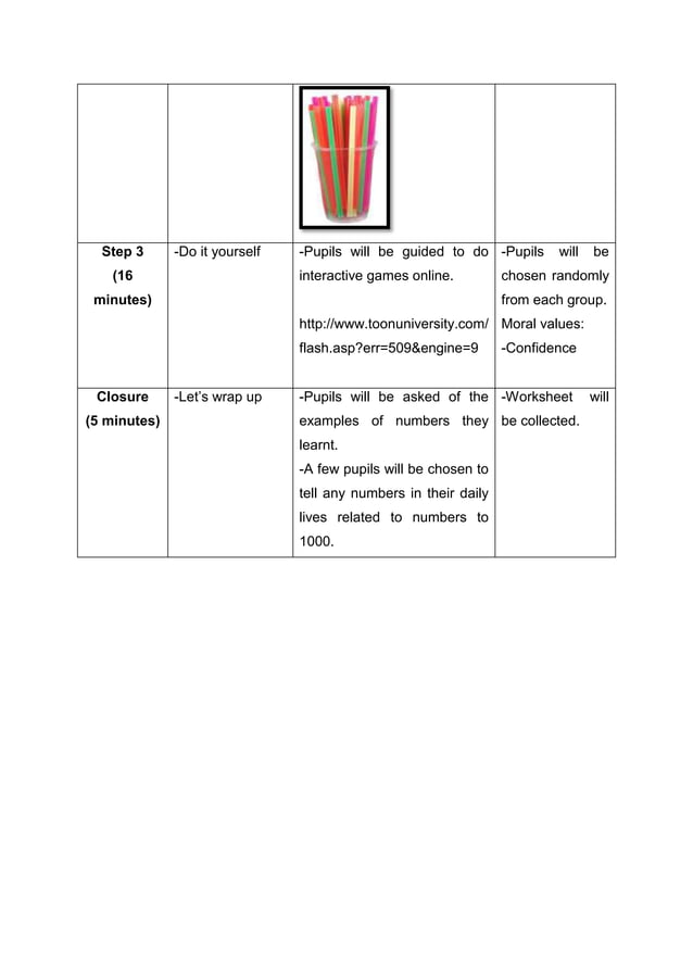 MATHEMATICS LESSON PLAN YR 2 - WHOLE NUMBER | DOCX | Education