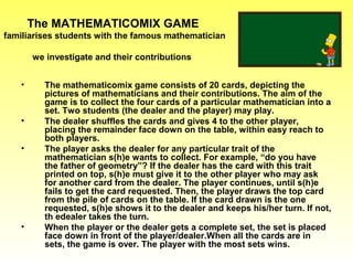 Mathematicomix games and quizzes | PPT