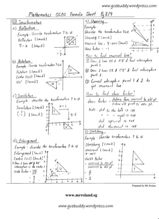 IGCSE Formula Sheet | PDF