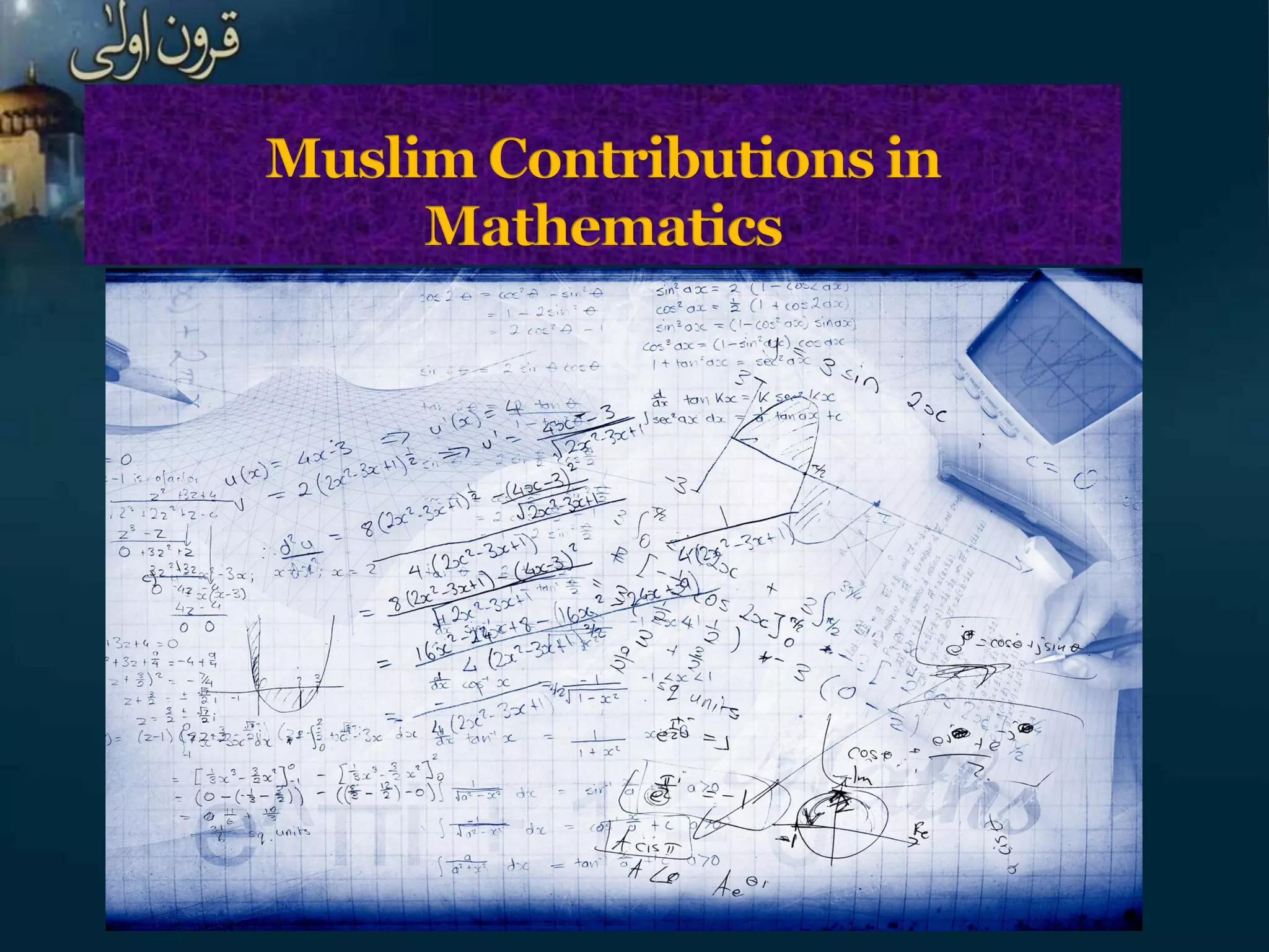 Muslim Contributions in Mathematics | PDF