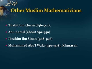 Islam Contributions To Math