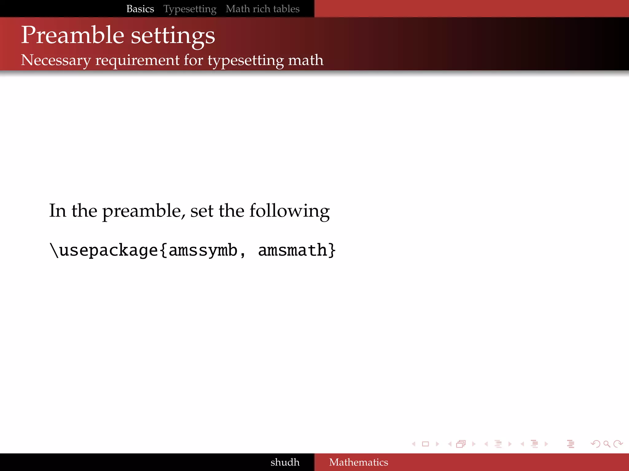 The LaTeX Workshop: Typesetting Mathematics with LaTeX | PDF