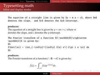 The LaTeX Workshop: Typesetting Mathematics with LaTeX | PDF