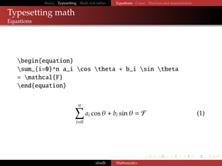 The LaTeX Workshop: Typesetting Mathematics with LaTeX | PDF