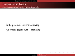 The LaTeX Workshop: Typesetting Mathematics with LaTeX | PDF