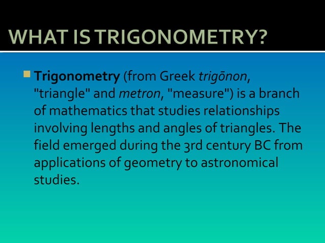 Mathematics ppt on trigonometry | PPT | Physics | Science