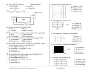 K to 12 Grade 3 LAPG MATHEMATICS Reviewer | PDF