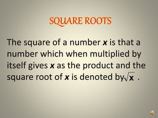 squares and square roots | PPTX