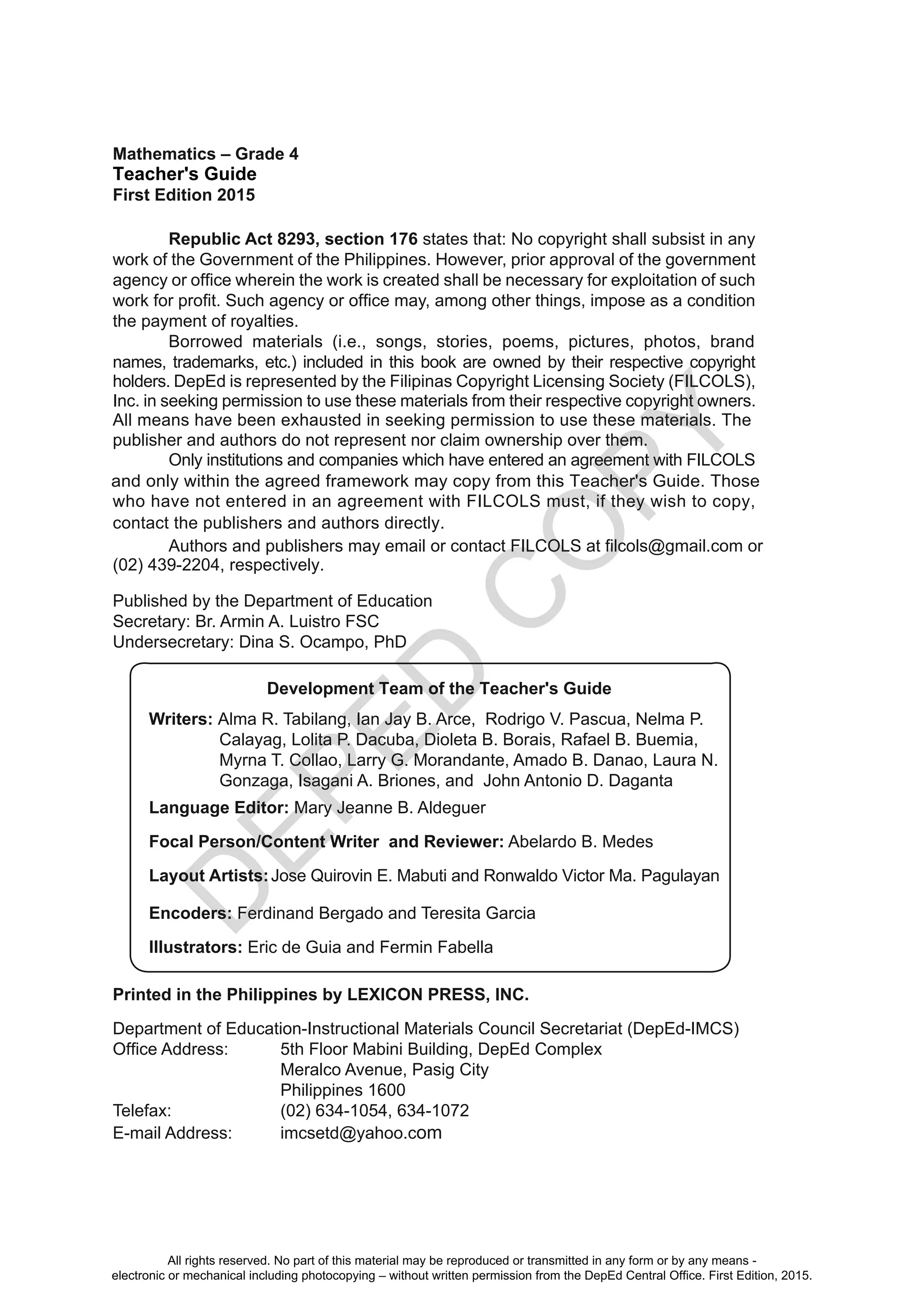 K TO 12 GRADE 4 TEACHER’S GUIDE IN MATHEMATICS (Q1-Q4) | PDF | Desktop ...