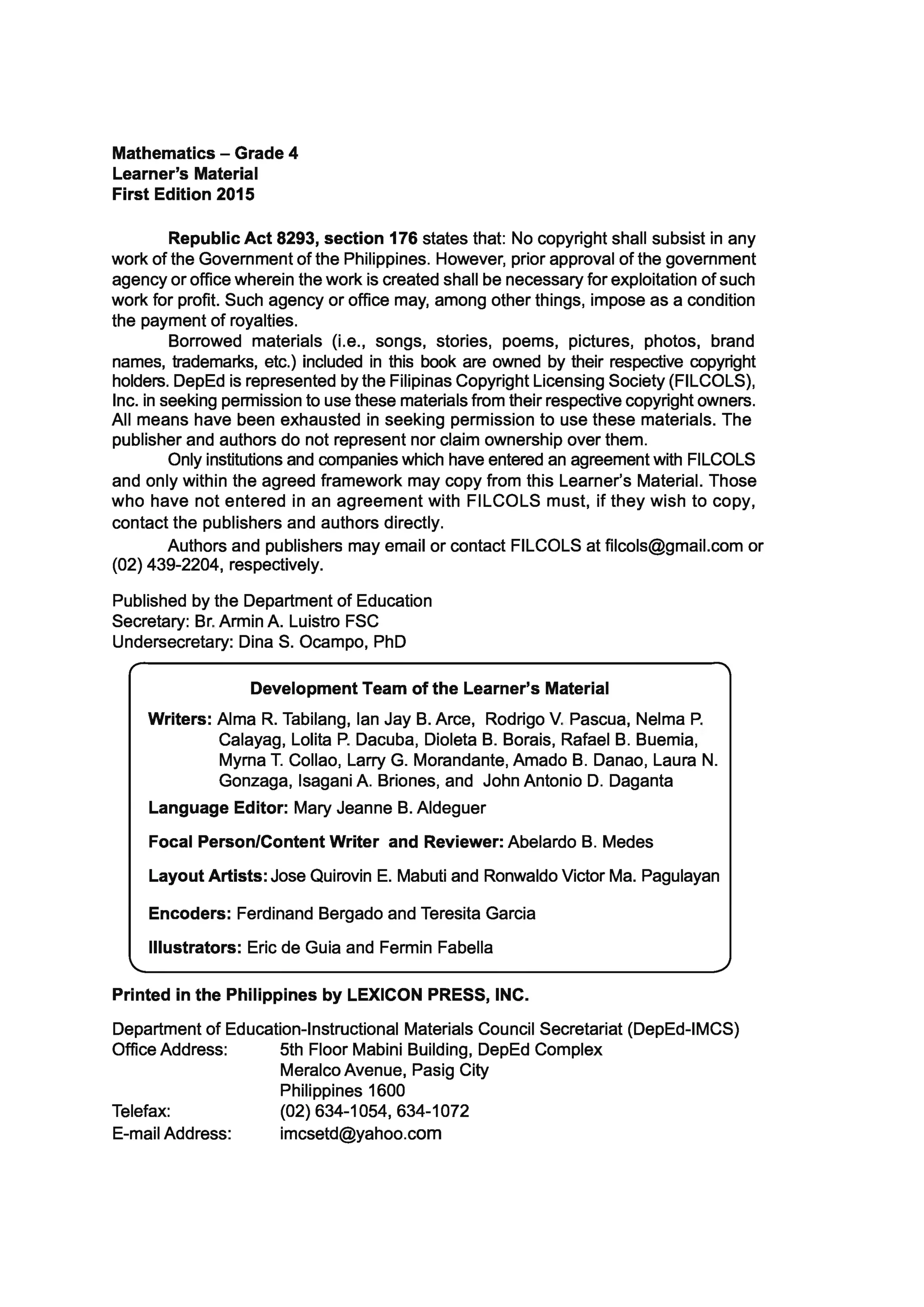 K TO 12 GRADE 4 LEARNER’S MATERIAL IN MATHEMATICS (Q1-Q4) | PDF