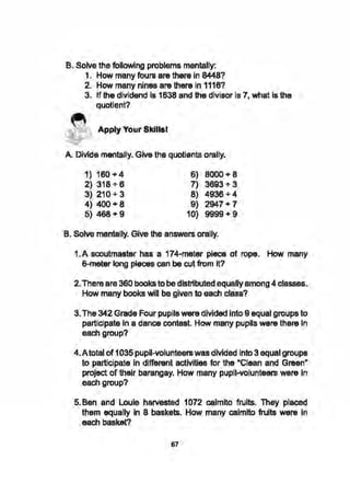 K TO 12 GRADE 4 LEARNER’S MATERIAL IN MATHEMATICS (Q1-Q4) | PDF