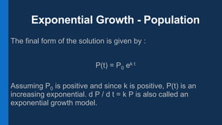 Application of Differential Equation in Real Life | PPTX